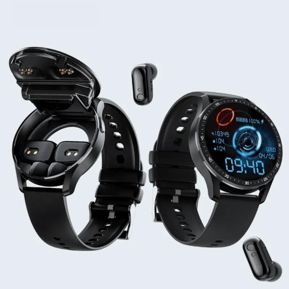 The QuantumSphere Elite - Android Smartwatch with Earbuds - Grey ...