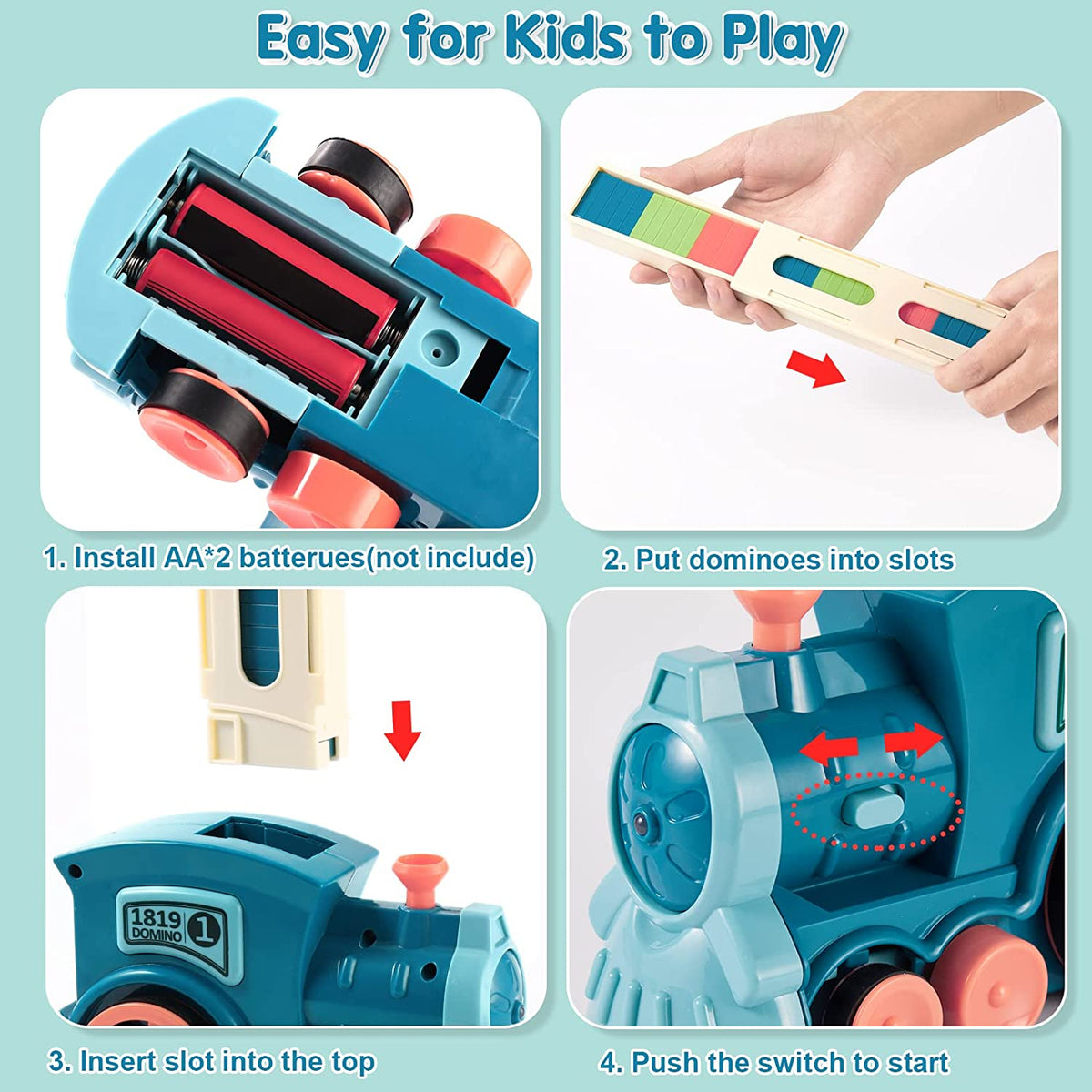 KidzKraft®️ Electric Dominoe Train - Grey Technologies