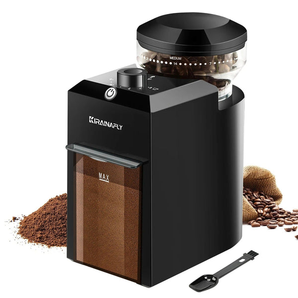 Kavax® Air Electric Burr Coffee Grinder - 28 Grind Levels - Grey ...