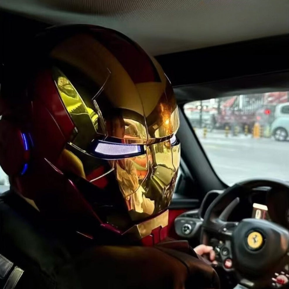 XSociety®️ Gold Iron Man Helmet - MK5 Jarvis Iron Man Mask - Grey ...