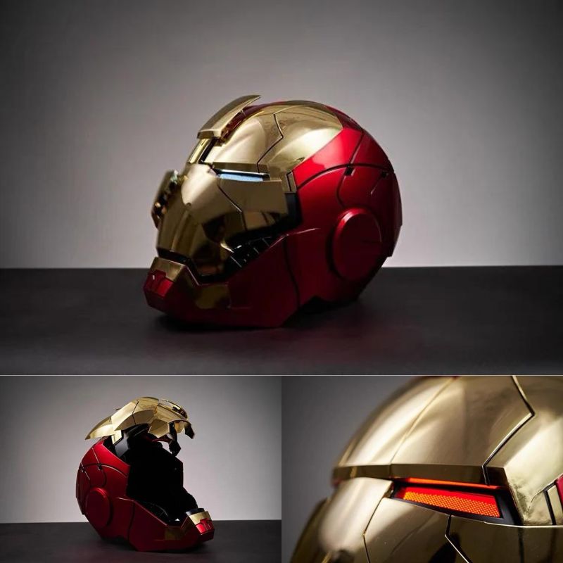 XSociety®️ Gold Iron Man Helmet - MK5 Jarvis Iron Man Mask - Grey ...