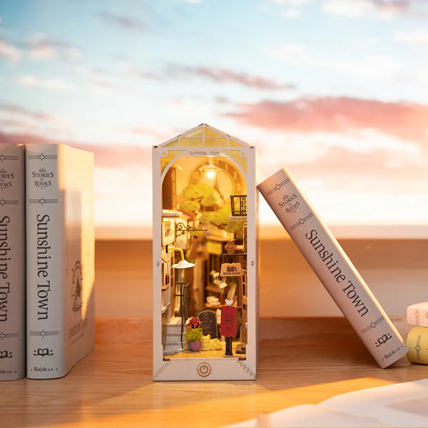 Mythifrost®️ Miniature Book Nook - 3D Wooden Bookshelf Decor - Grey ...