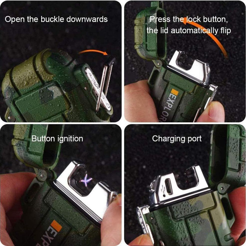 Badbois® Dual Arc Electric Lighter - Best Camping Lighter - Grey ...