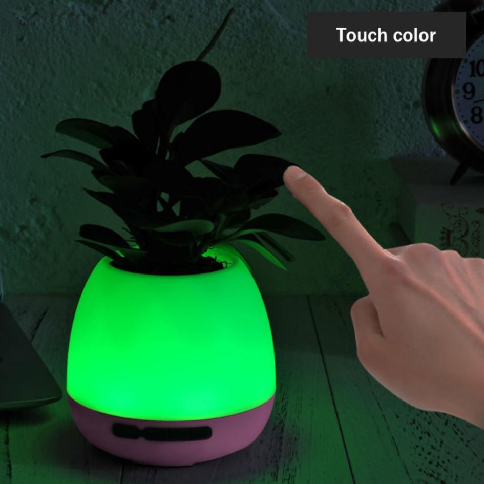 Smart Flower Pot | with LED Lights and Bluetooth Speaker - Grey ...