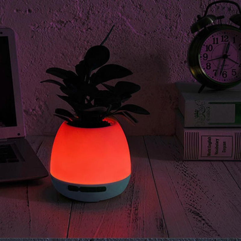 Smart Flower Pot | with LED Lights and Bluetooth Speaker - Grey ...