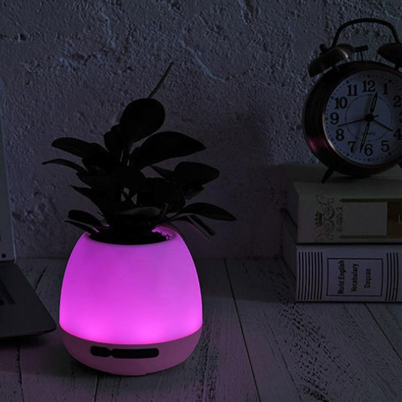 Smart Flower Pot | with LED Lights and Bluetooth Speaker - Grey ...