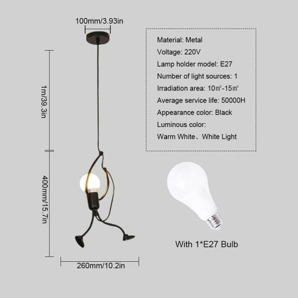 The Stickmens' Lamp | Modern Pendant Lights - Grey Technologies